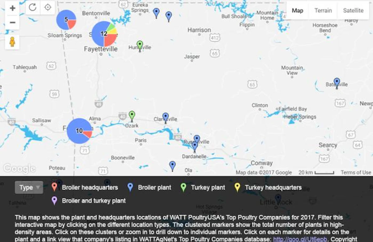 Top US poultry company plant locations available | WATTAgNet ...